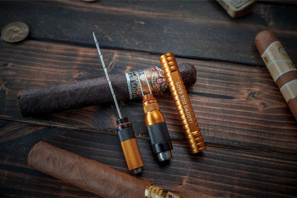 Brass Cigar Pin Spiral Dredge Long Needle Ash Cigar Holder Tool ...